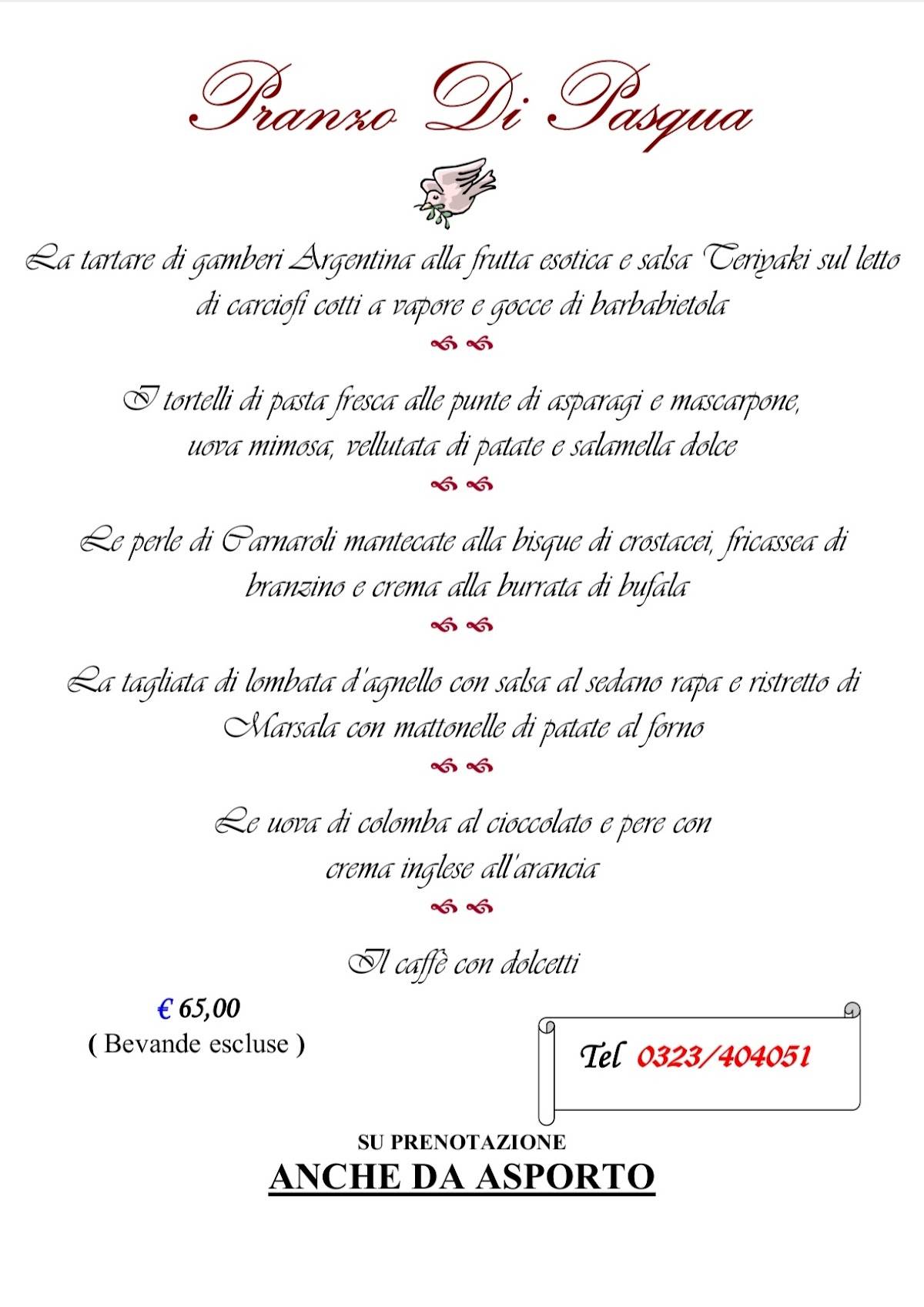 Menu da Ristorante Le Volte, Verbania