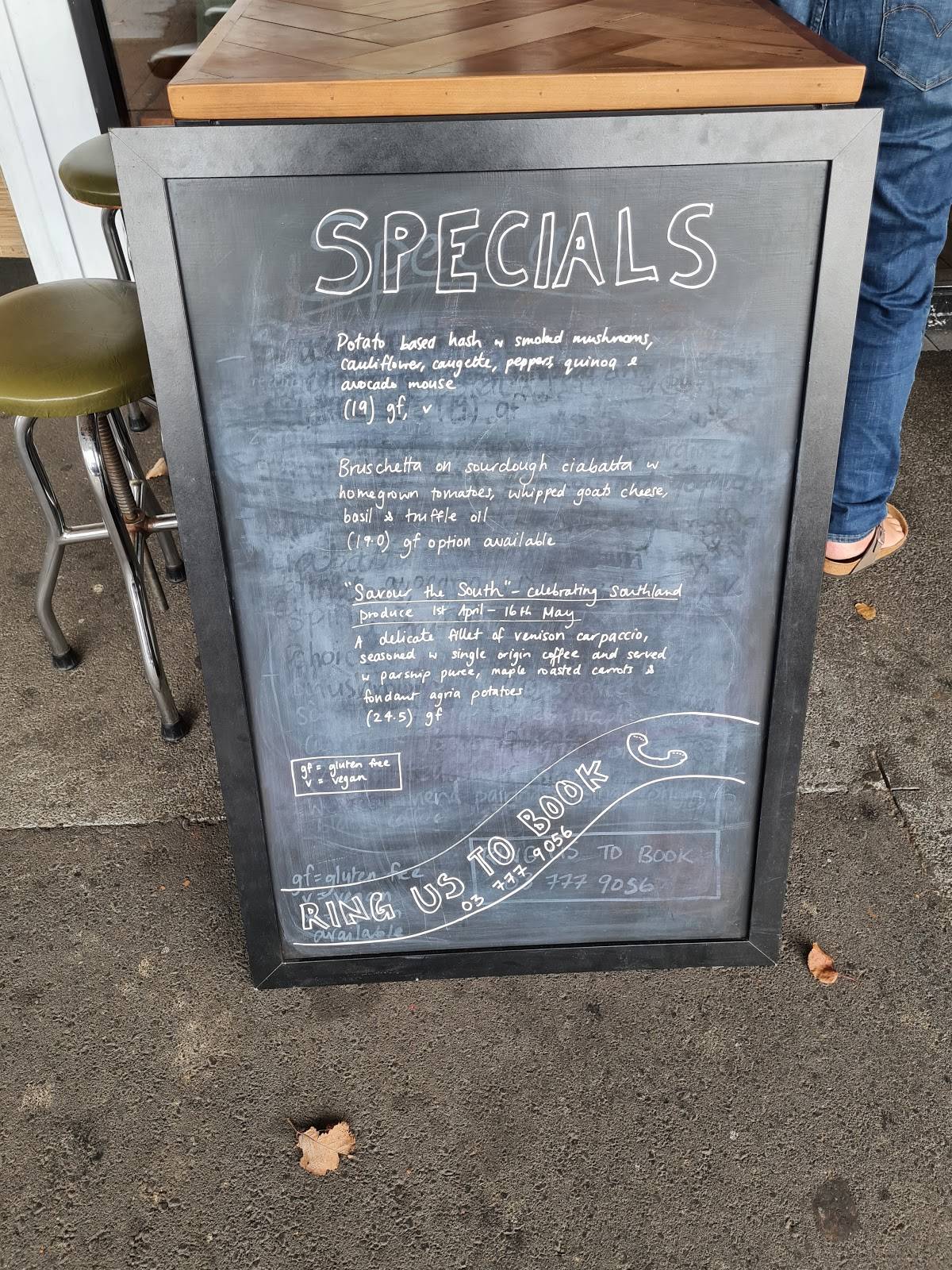 Menu at Black Shag Boutique Café cafe, Invercargill