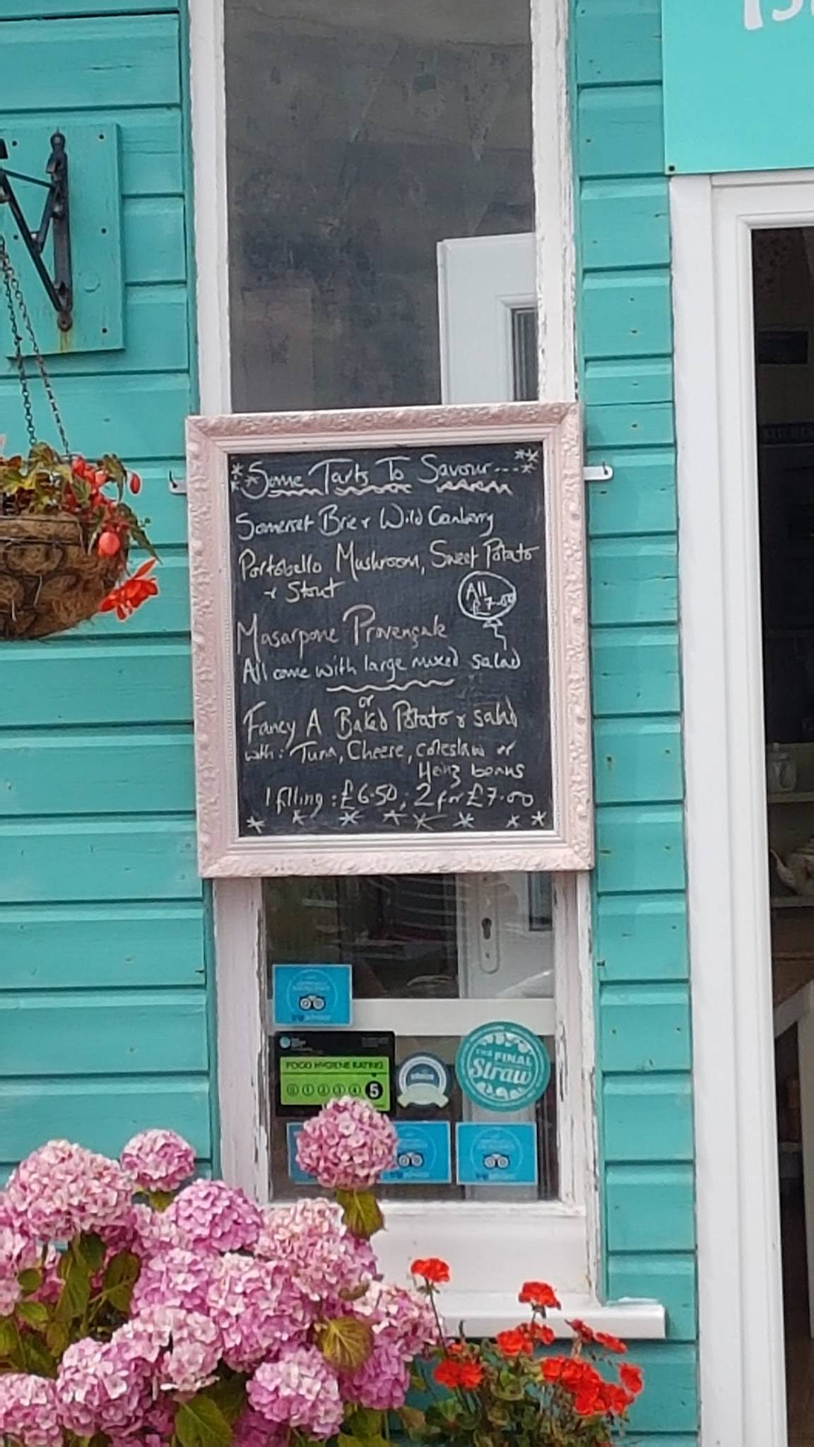 Menu at Island View Cafe, Looe, Marine Dr