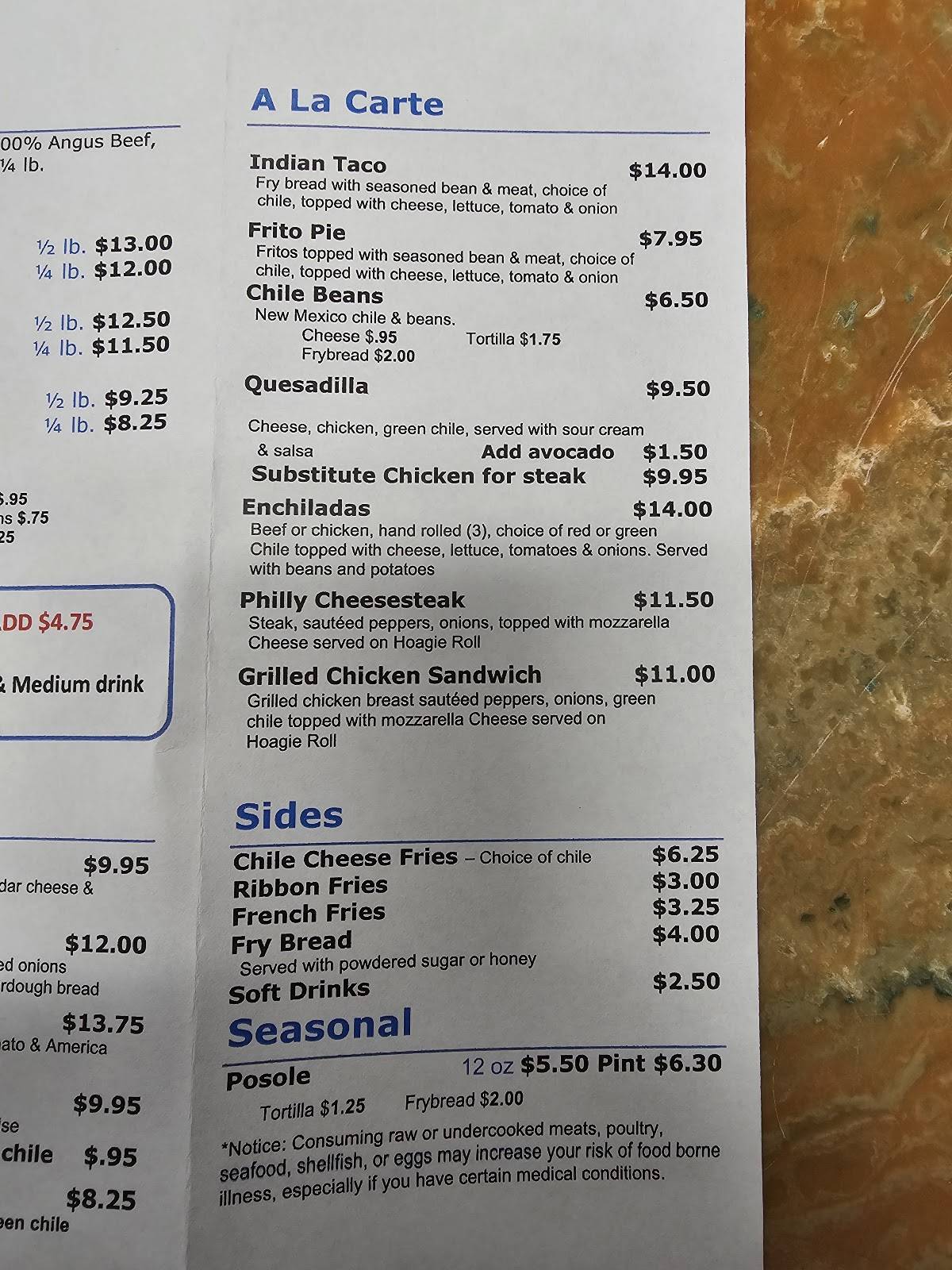 Menu at Isleta Grill restaurant, Albuquerque, NM-47