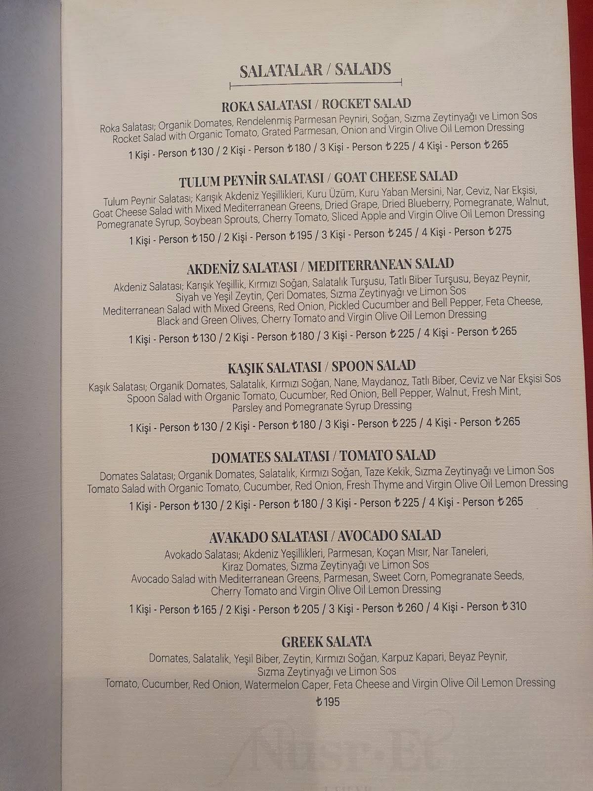 Menu at Nusr-Et Steakhouse Etiler, Istanbul, Nisbetiye Cd No:87