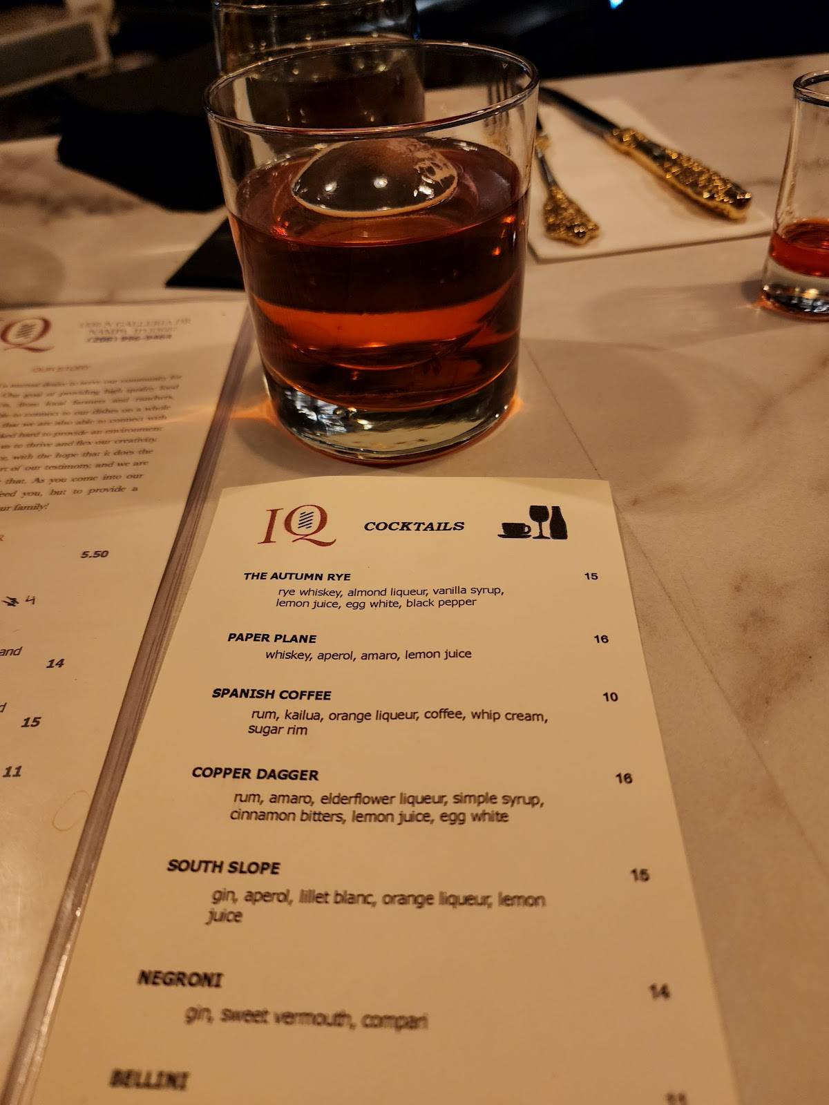Menu at Italianesque restaurant, Nampa