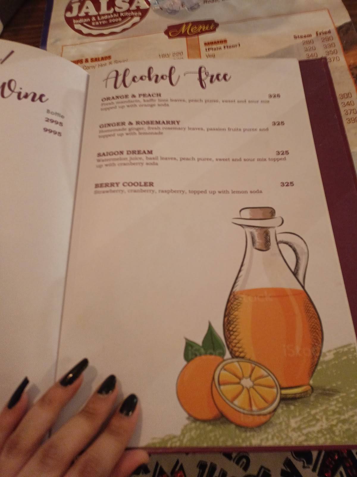 Menu at JALSA INDIAN AND LADAKHI KITCHEN AIR BAR, Gurugram