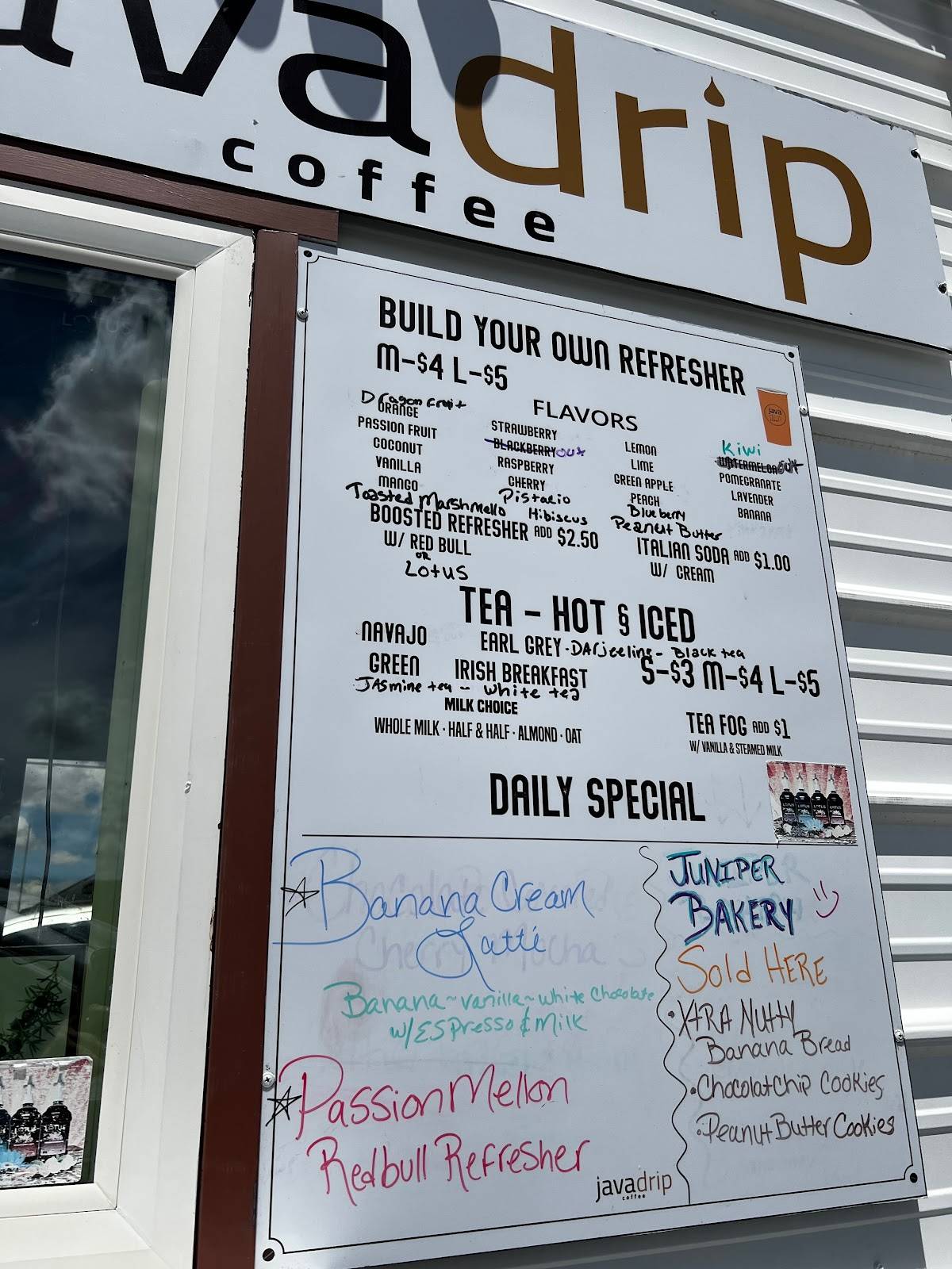 Menu at Java Drip Coffee, Gallup