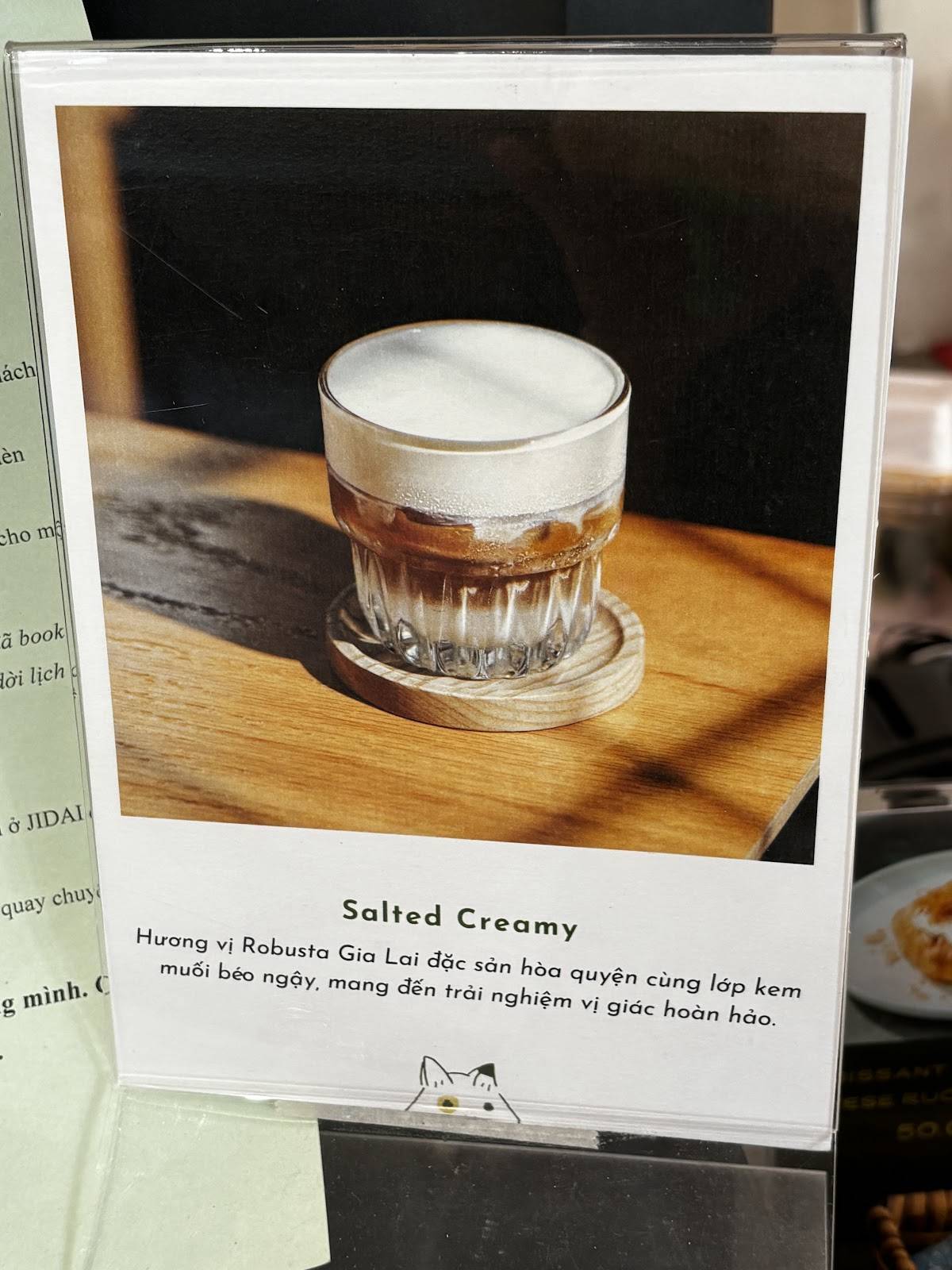 Menu at JIDAI by Cerenote Coffee cafe, Hanoi