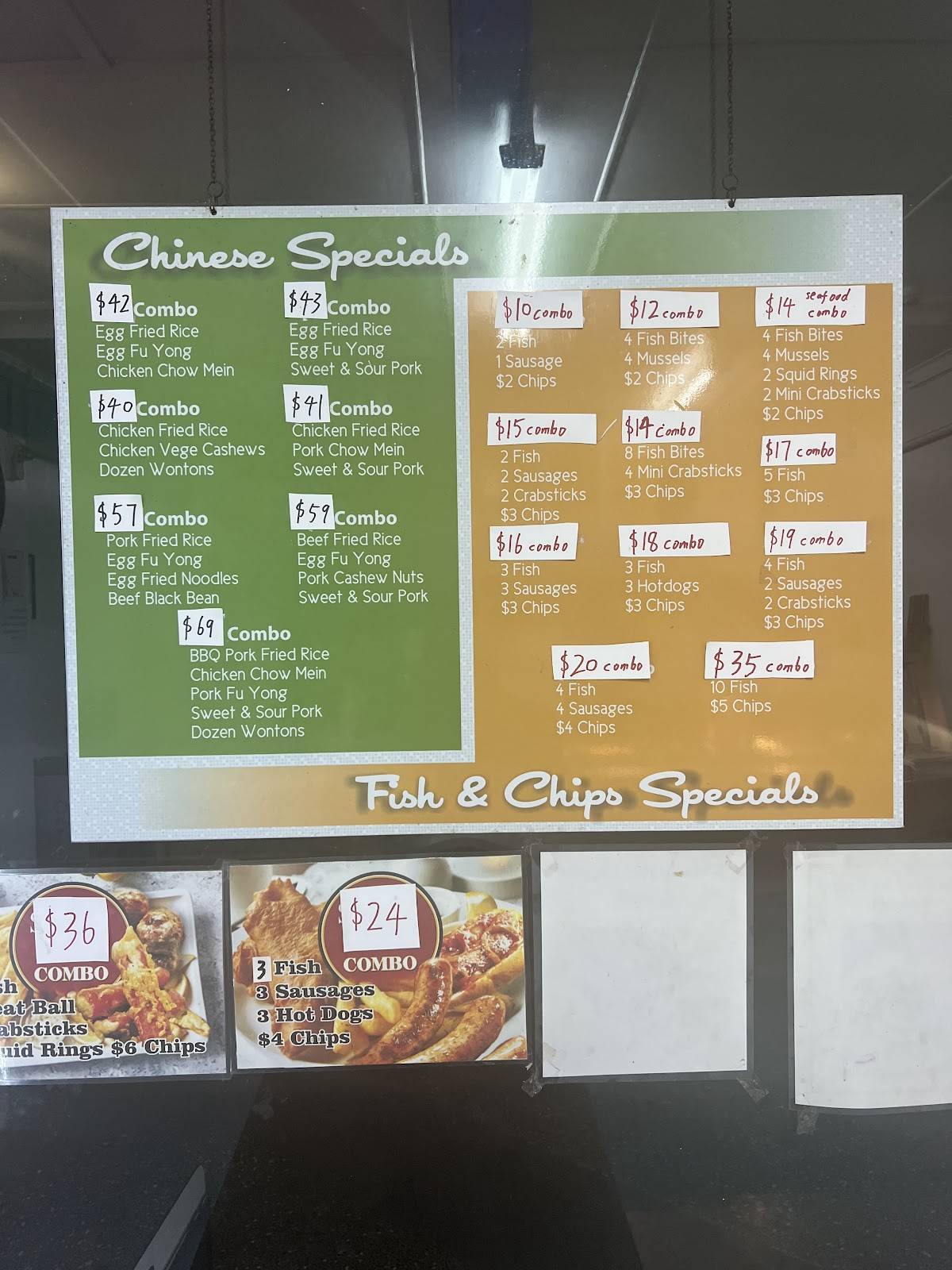Menu at JK Chinese restaurant, Whakatane