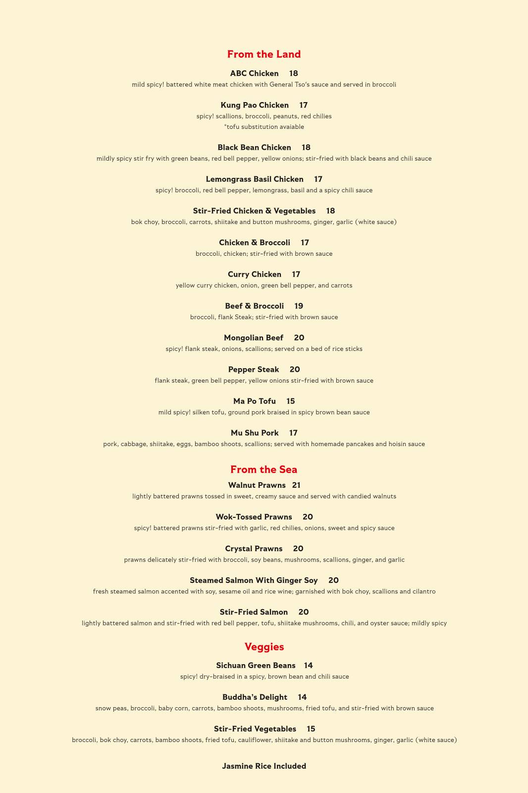 Menu at Jackie Inn restaurant, Pittsburgh