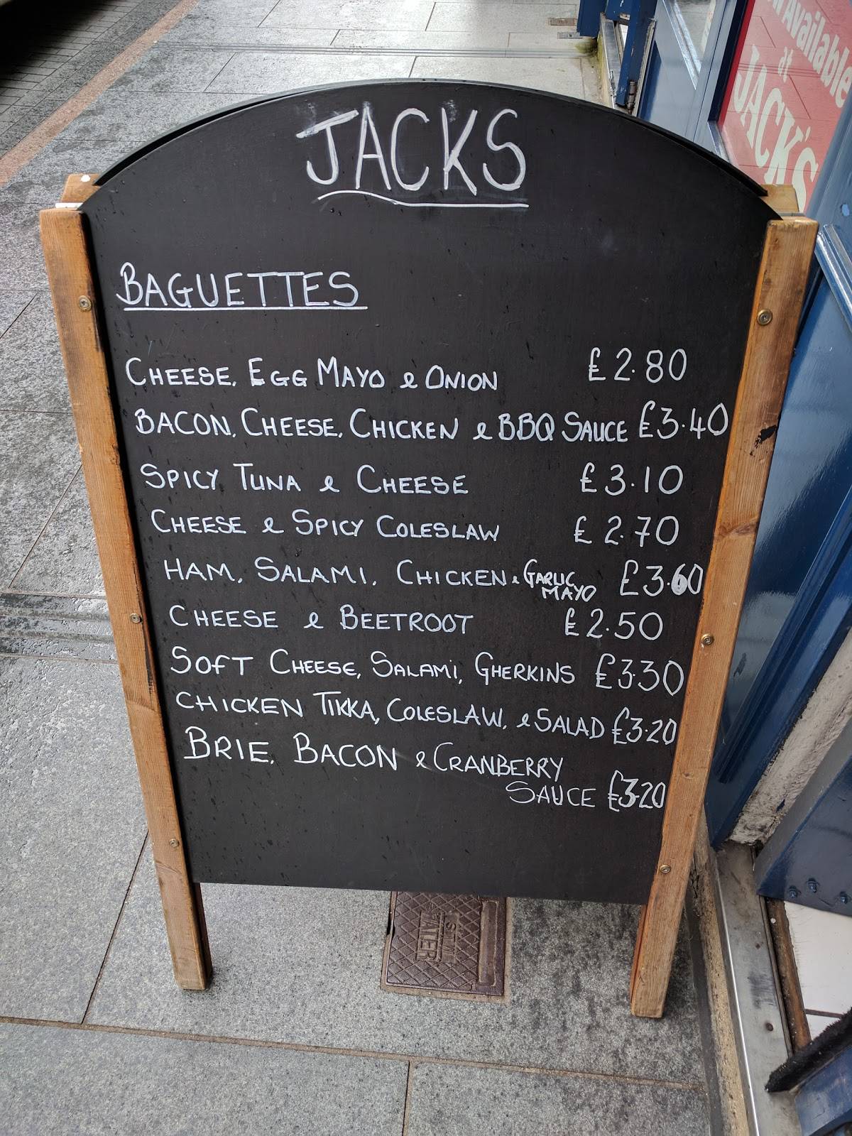 Menu at Jacks Baked Potato Bar, Leicester