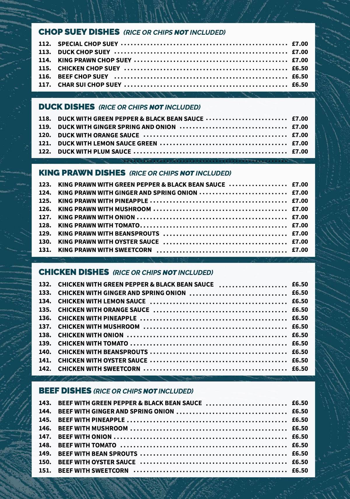 Menu at Jade Garden restaurant, Forres