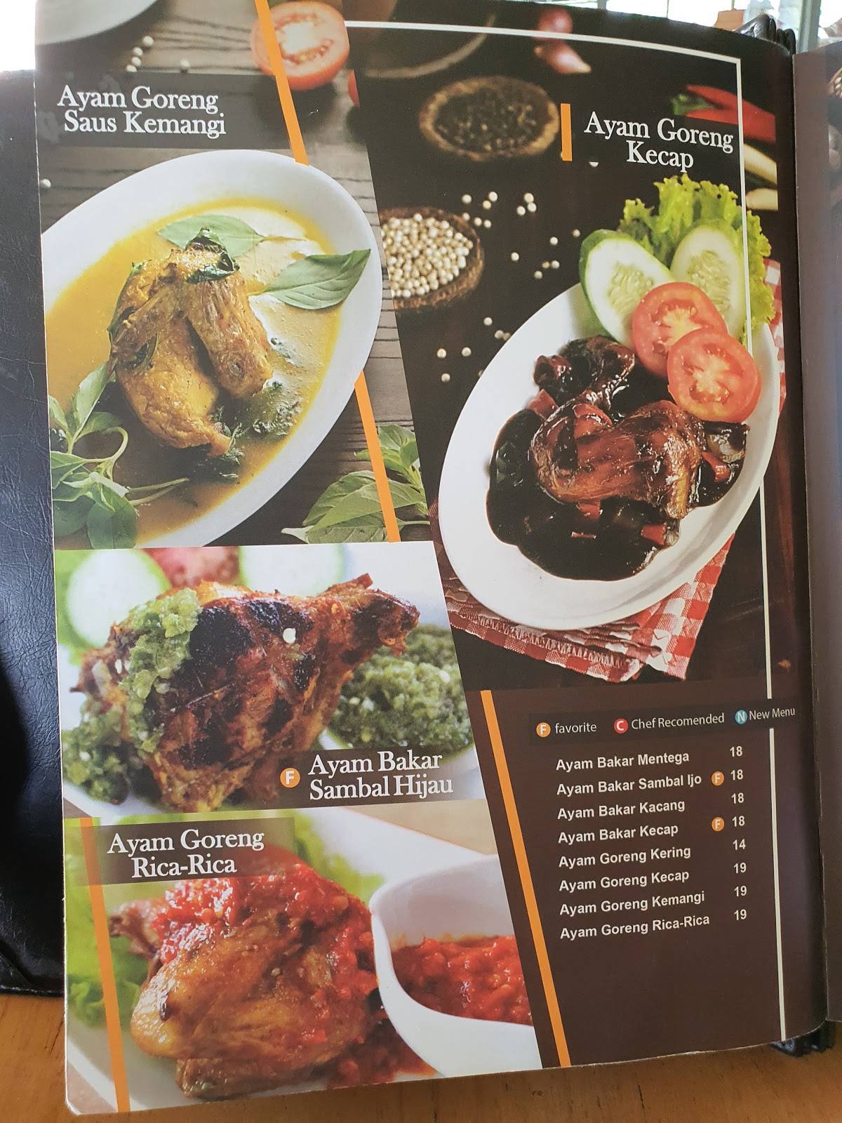 Menu at RM. Karimata Taman Mini restaurant, East Jakarta
