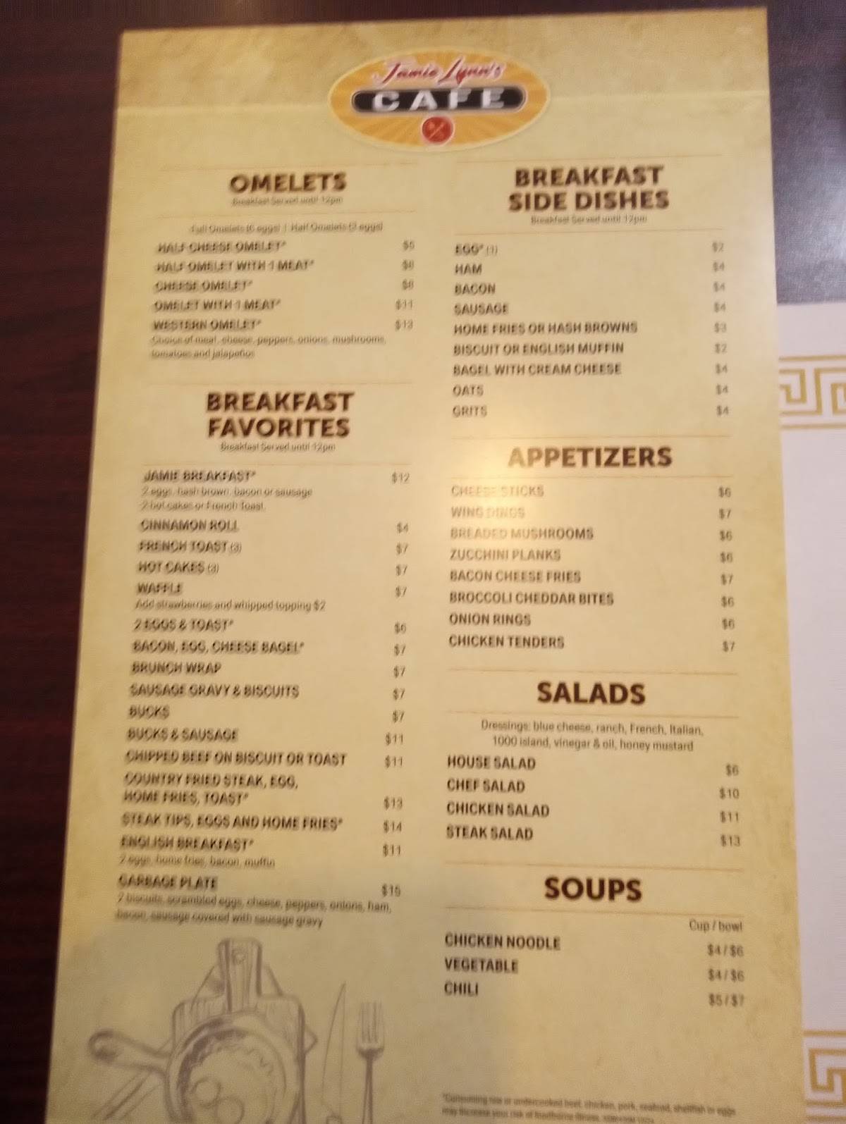 Menu at Jamie Lynn's Cafe, Smithfield