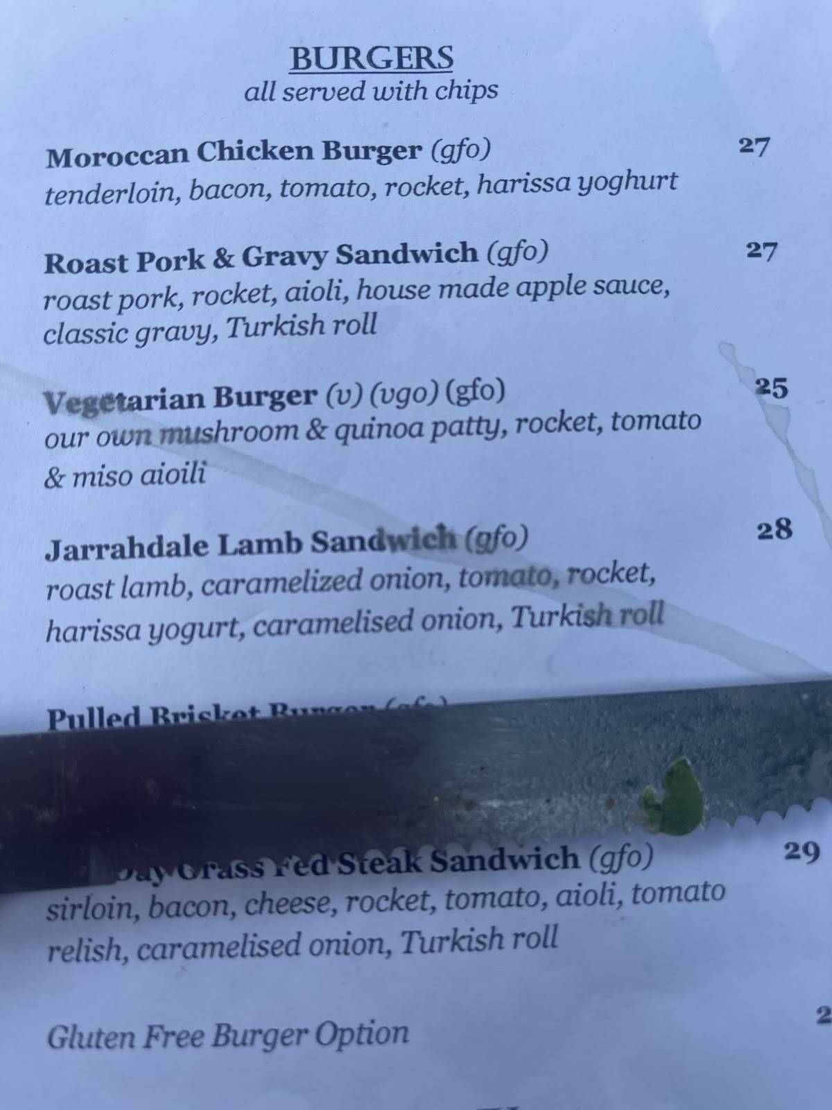Menu at Jarrahdale Tavern & Restaurant, Jarrahdale