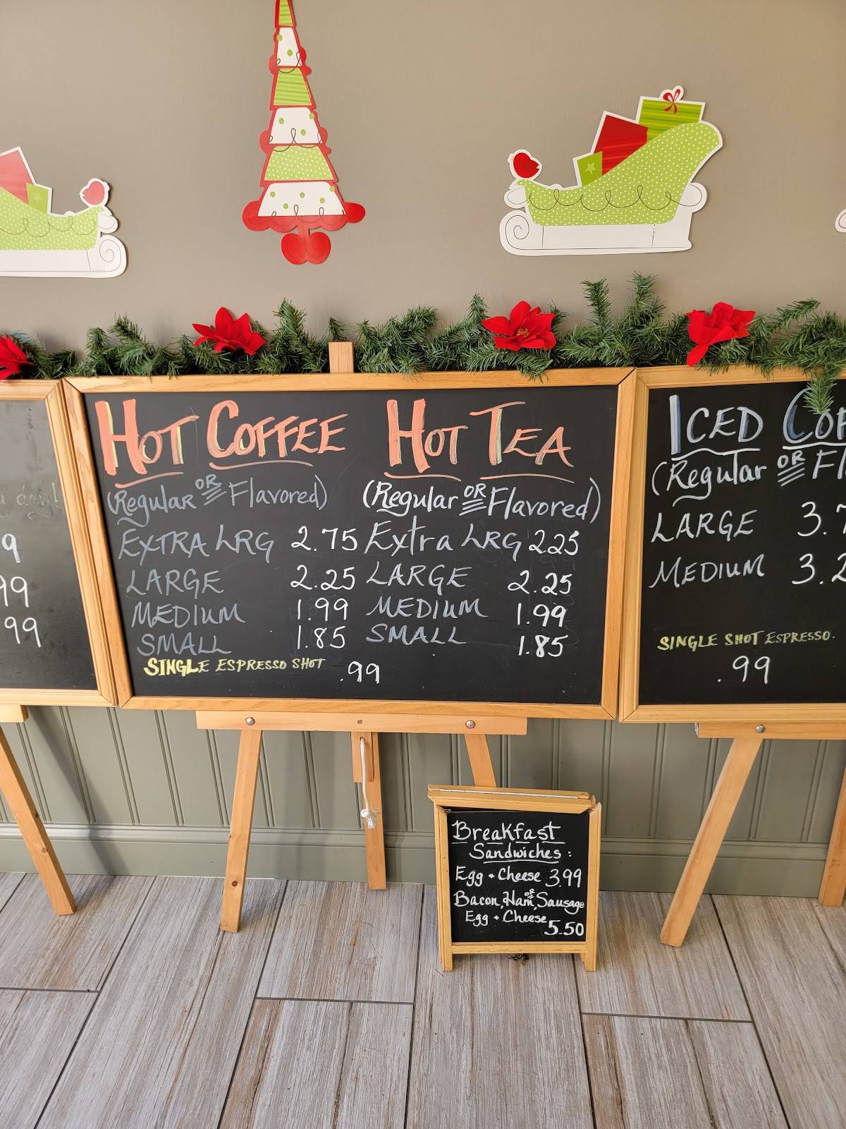 Menu at Java's Brewin' cafe, Billerica