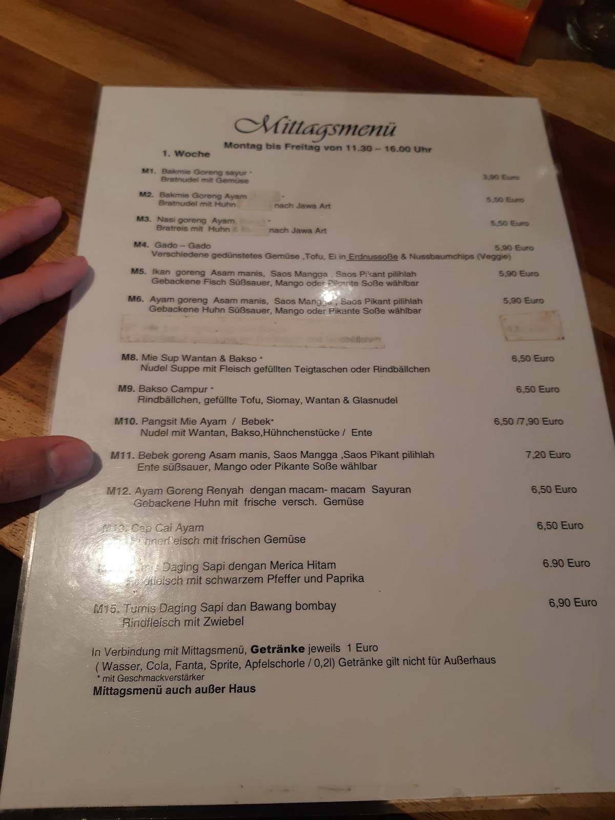 Speisekarte von Jawa Restaurant - Traditional Indonesian Food, Hamburg