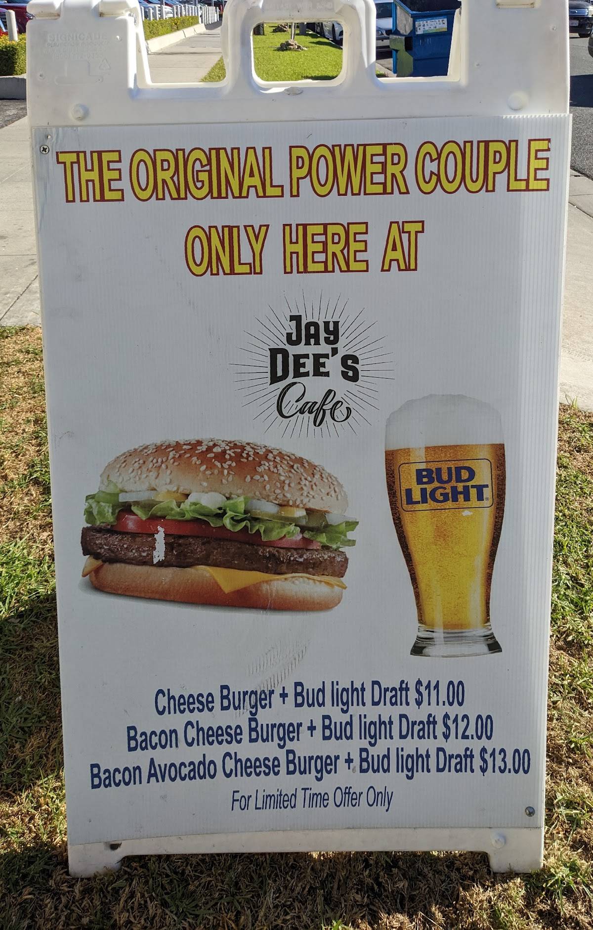 Menu at Jay Dee Cafe, Alhambra, W Main St
