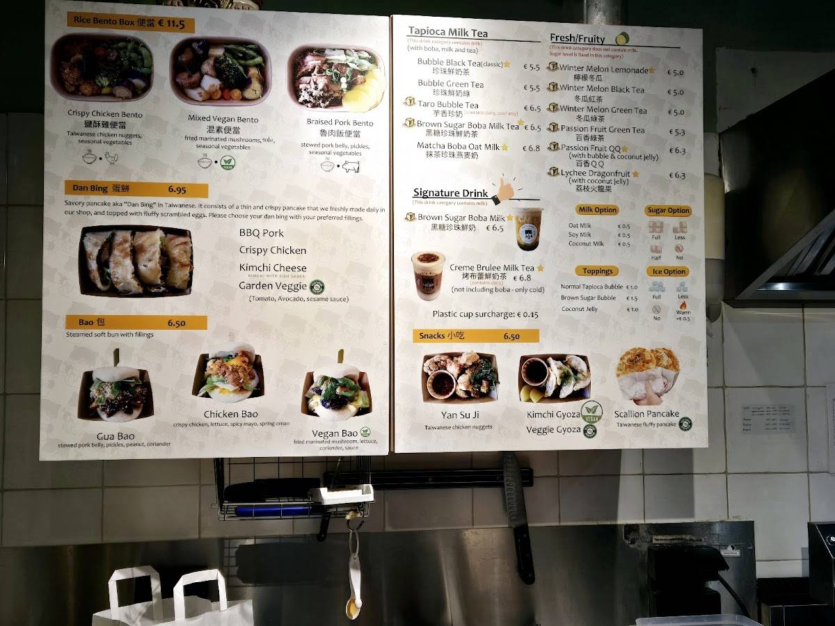 Menu au Jen's Bing To Go - Bubble tea & Taiwanese food, Amsterdam