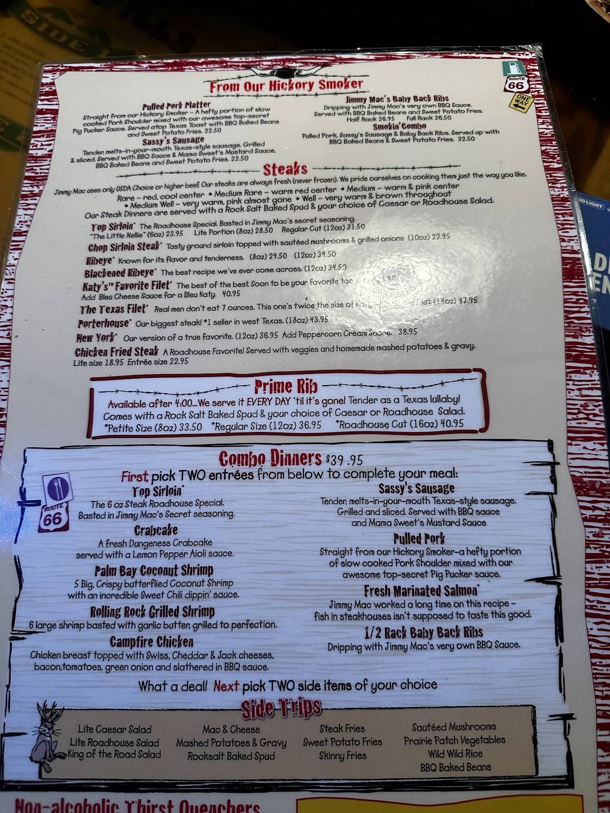 Menu at Jimmy Mac's Roadhouse BBQ, Federal Way