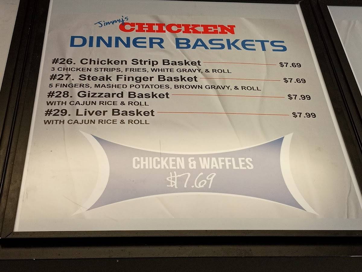 Menu at Jimmy's Chicken restaurant, Arcadia