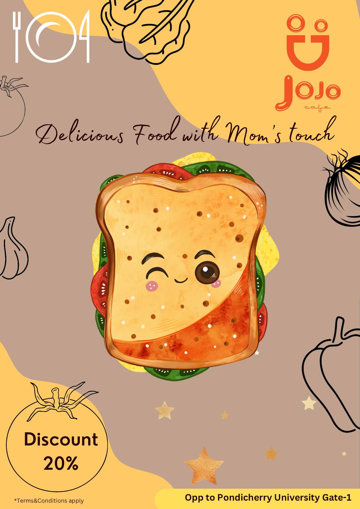 Menu at JoJo Cafe, Kalapet
