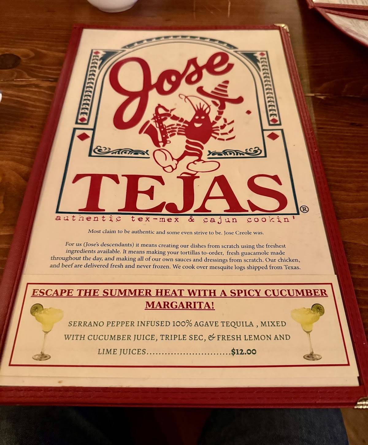 Menu at Jose Tejas restaurant, Woodbridge Township, 700 US Highway 1 N