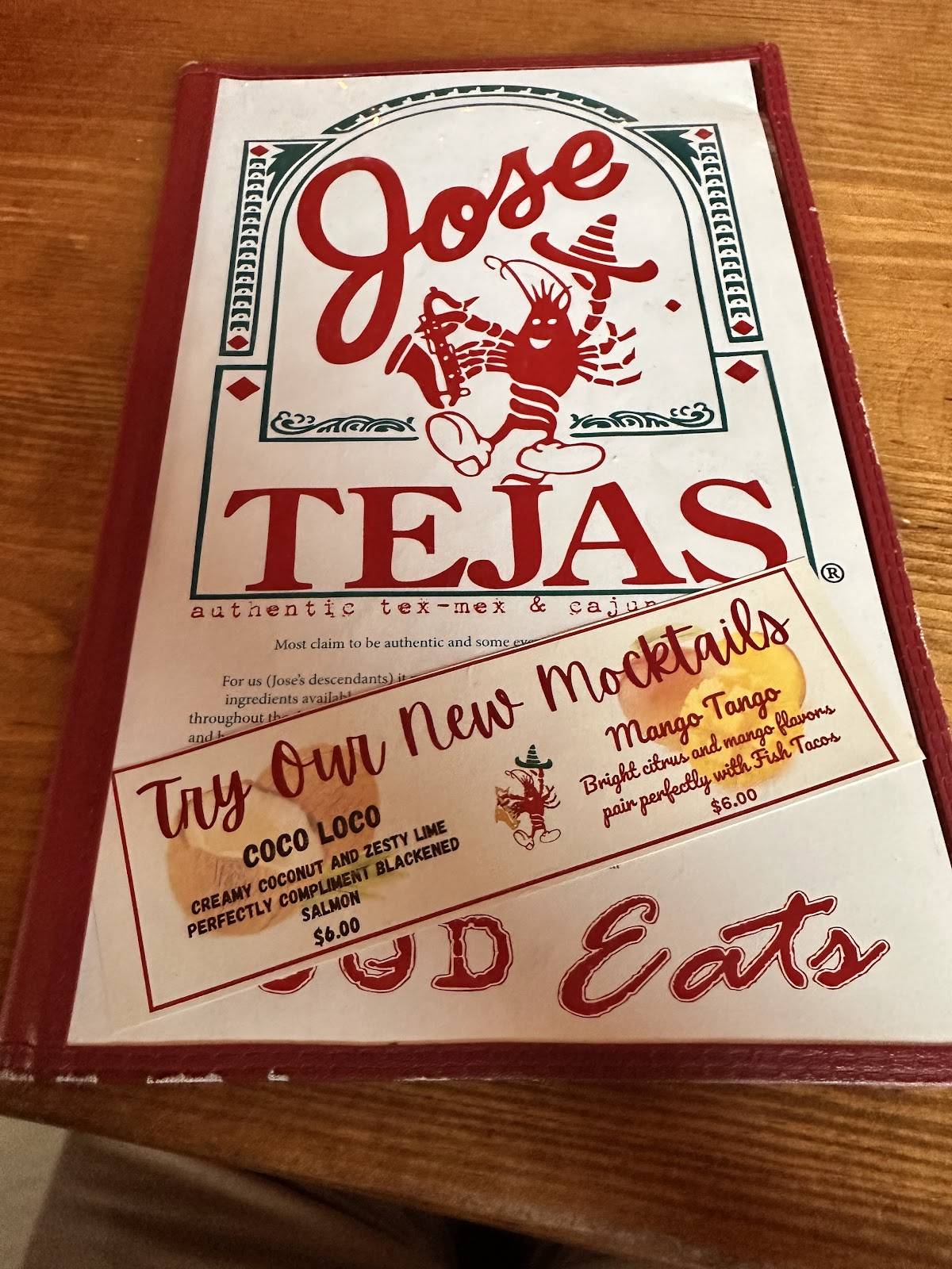 Menu at Jose Tejas restaurant, Woodbridge Township, 700 US Highway 1 N