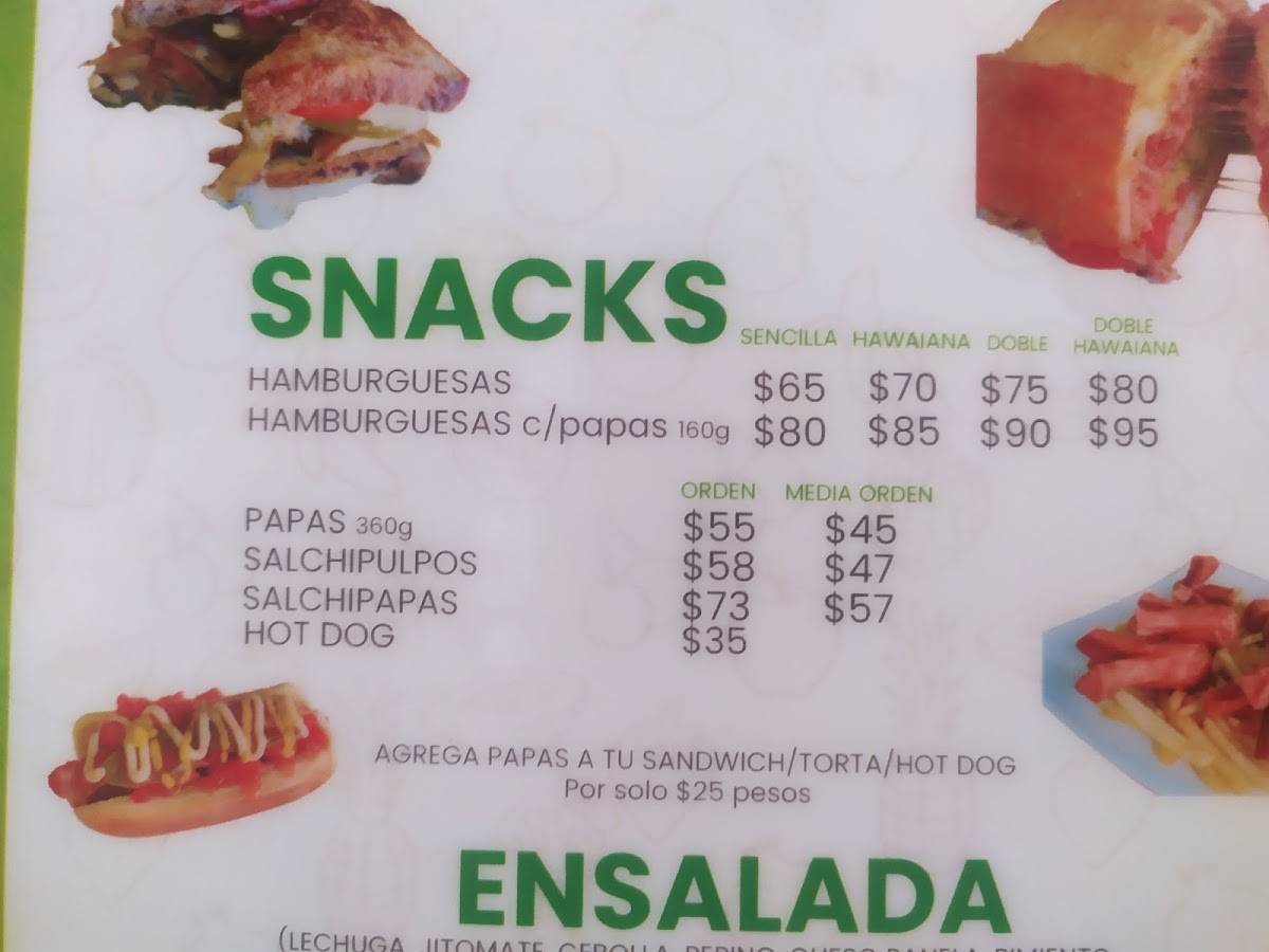 Carta del pub y bar Jugos y Chocos Tony, Aguascalientes, Av ...