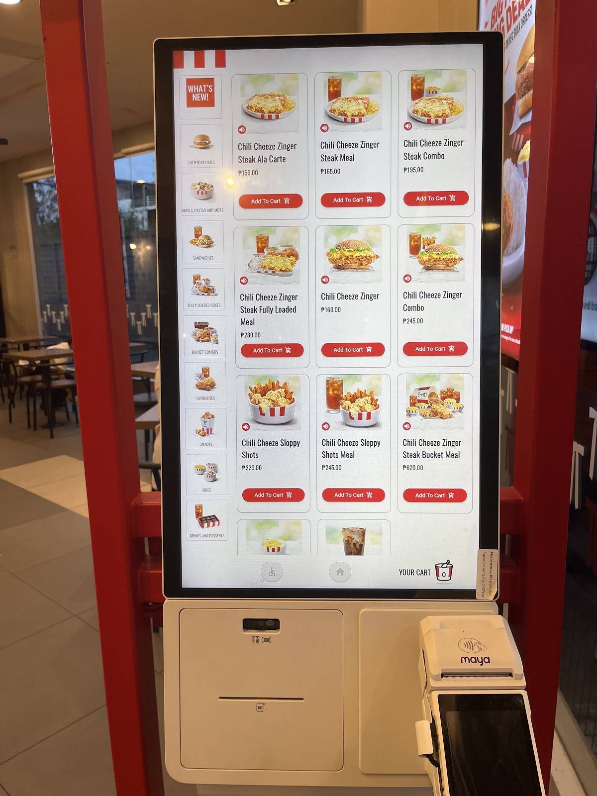 Carta del restaurante KFC, Ciudad Quezon, Congressional Ave, cor ...