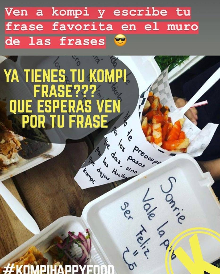 Menu at KOMPI cafeteria, Monterrey