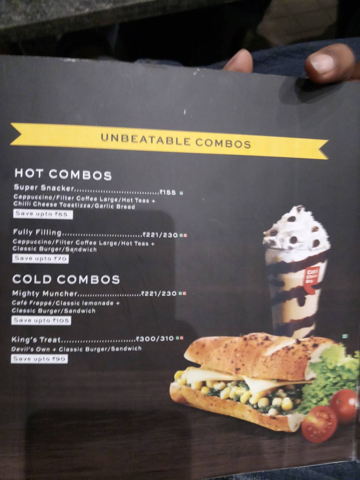 Menu at Café Coffee Day, Gowravaram