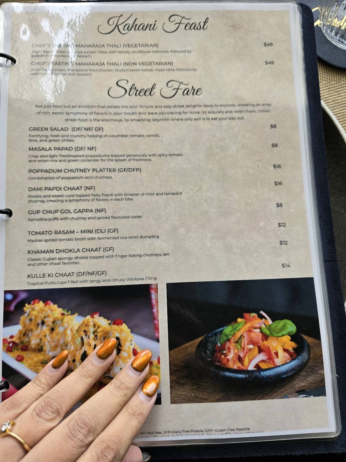 Menu at Kahani- Indian Food Trail restaurant, Glenelg