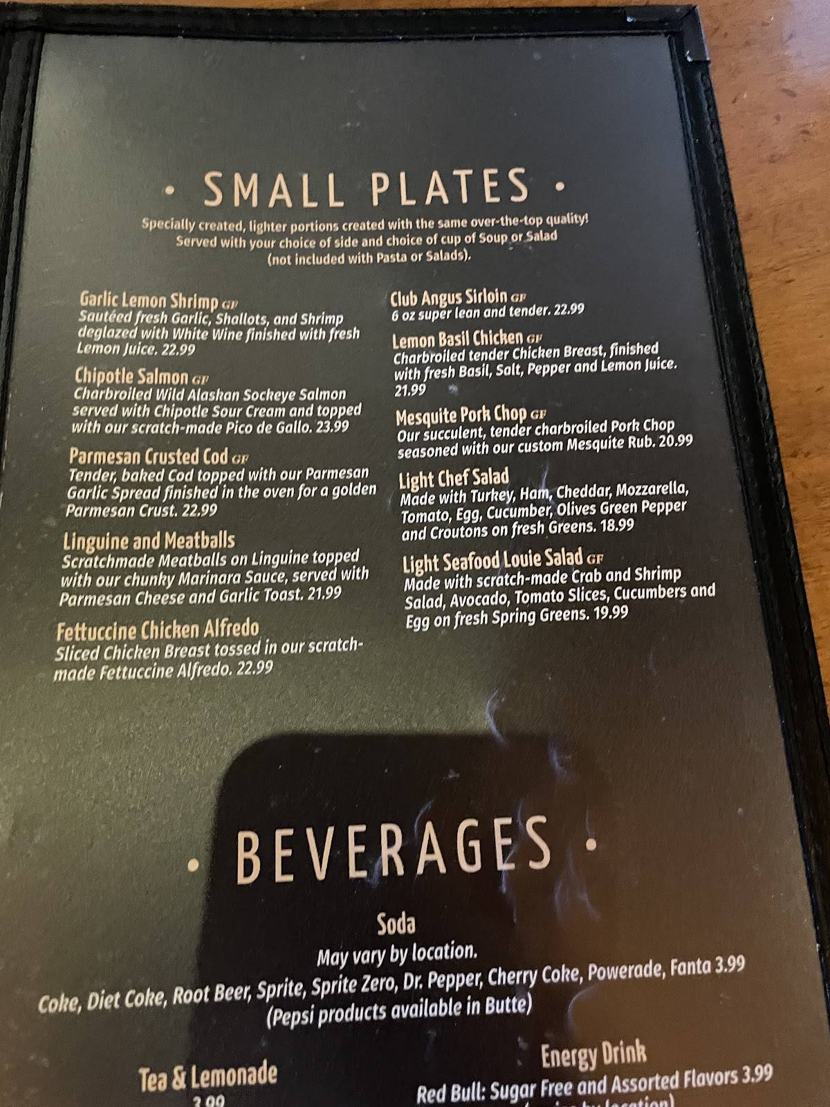 Menu at The Montana Club Restaurant, Kalispell, S Main St