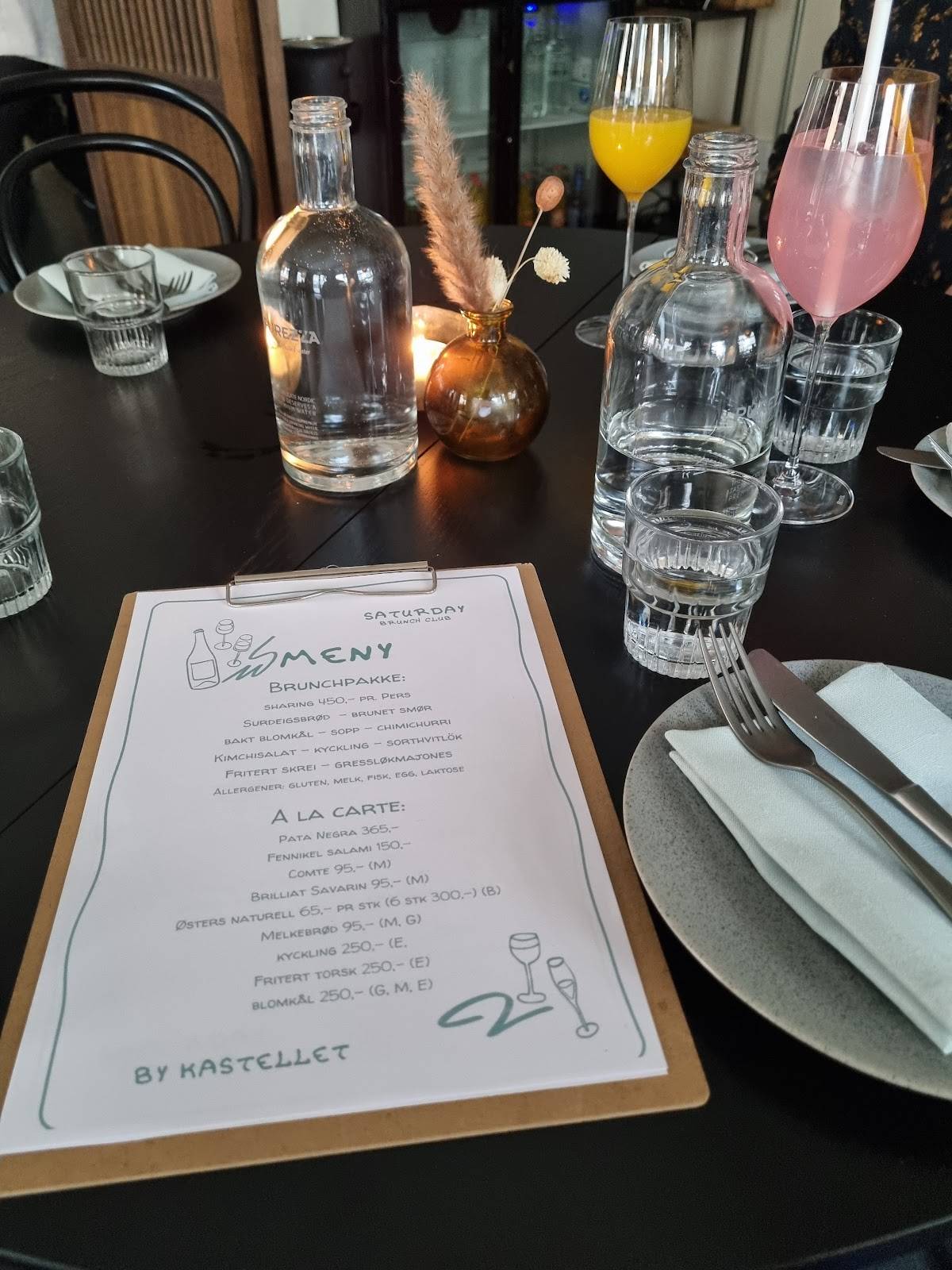 Menu at Kastellet Oslo restaurant, Oslo