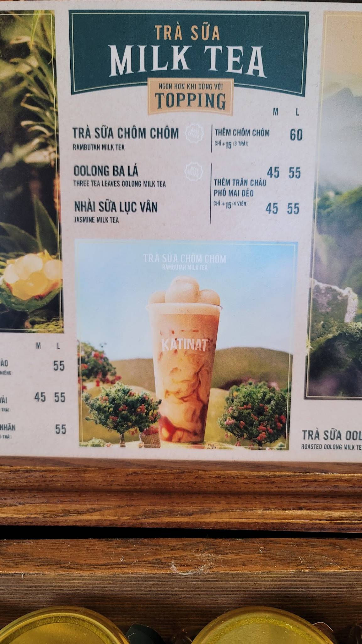 Menu at Katinat, Ho Chi Minh City, 13 Hoàng Thế Thiện