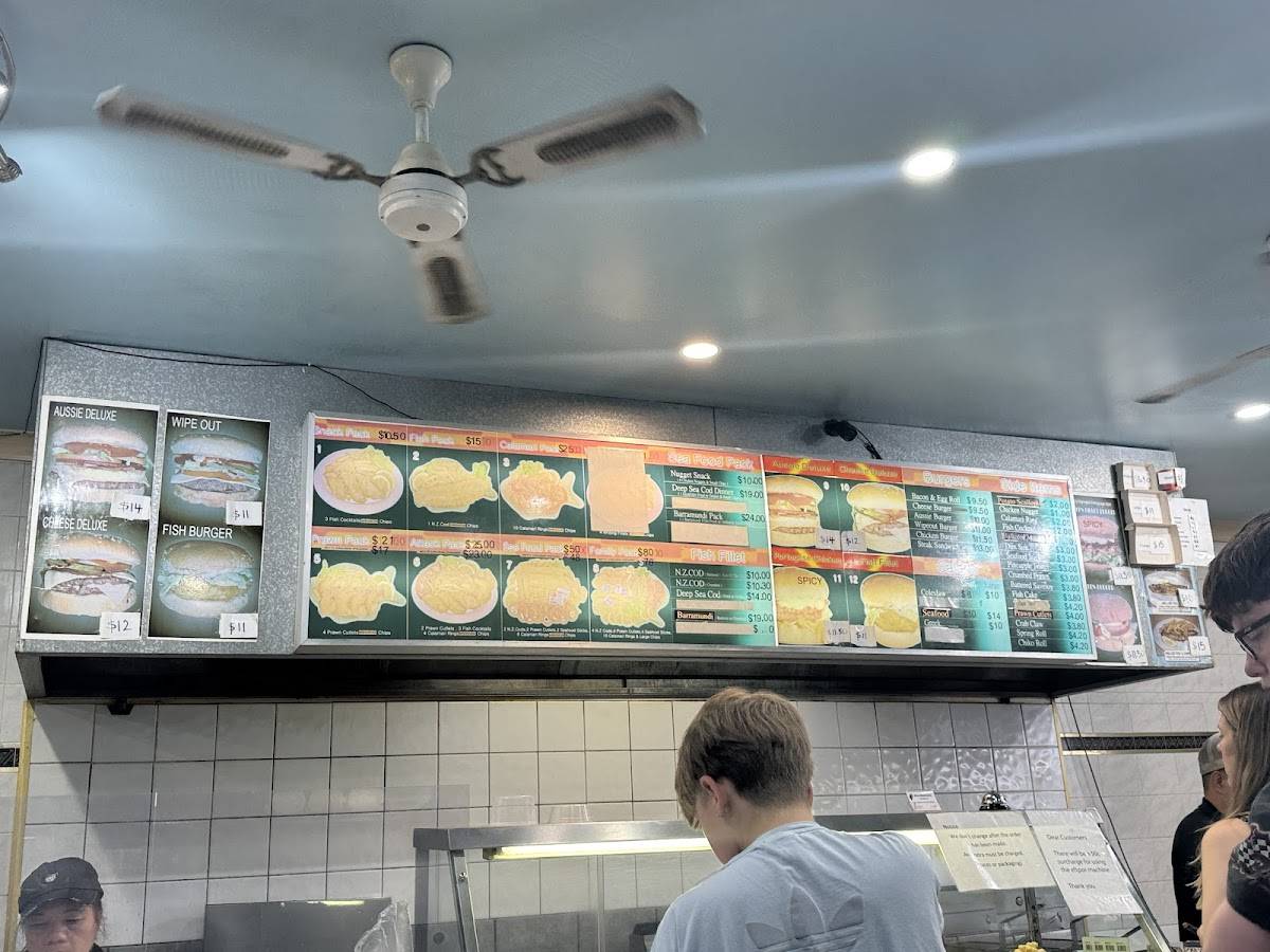 Menu at Blue Mountains Seafood fast food, Katoomba