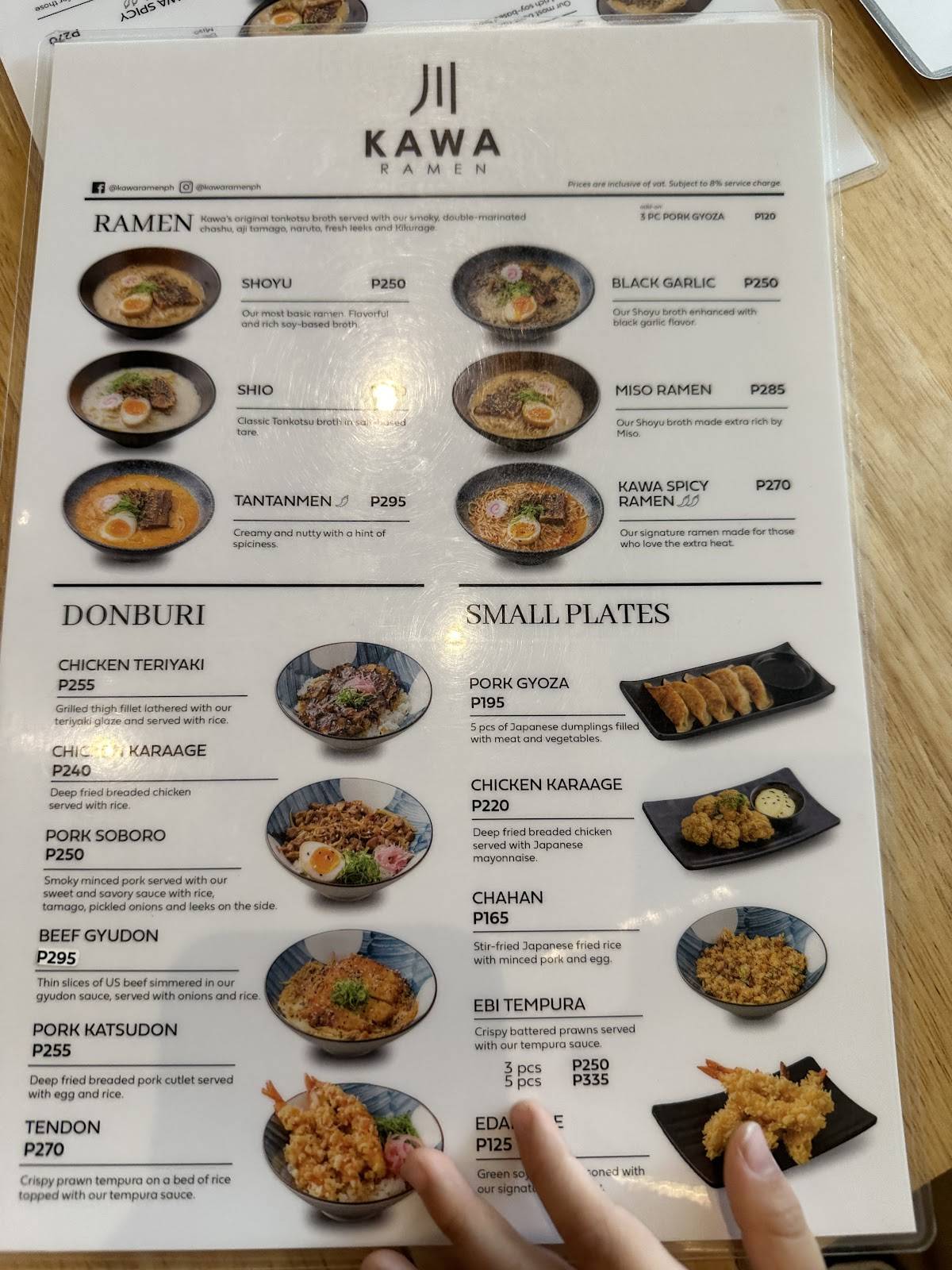 Menu at Kawa Ramen - McKinley Hill restaurant, Taguig