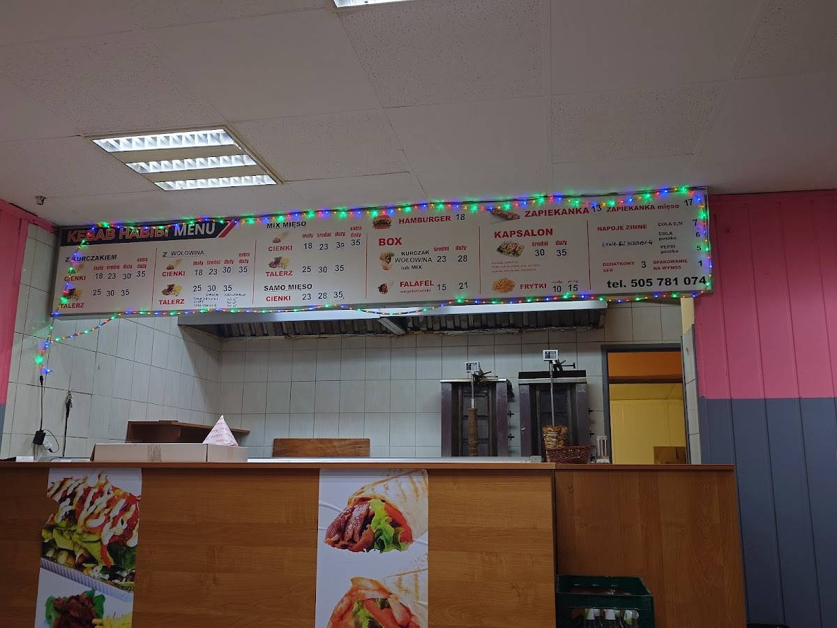 Menu at Kebab Habibi restaurant, Wierzbica