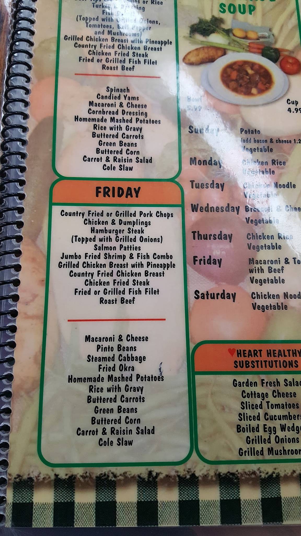 Menu at Kelley's Country Cookin' restaurant, League City, 1502 FM518
