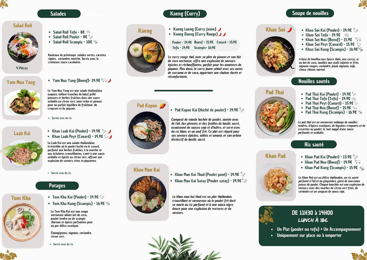 Menu at Khao Soi Thaï Street Food, Mons