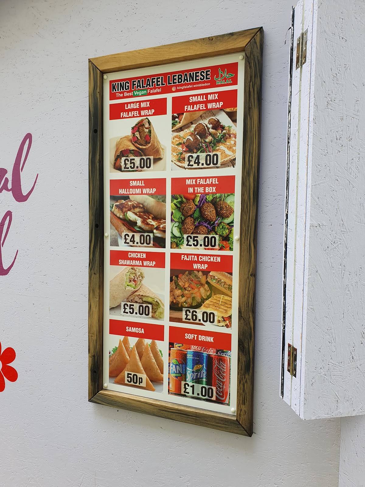 Menu at King Falafel Wimbledon restaurant, London