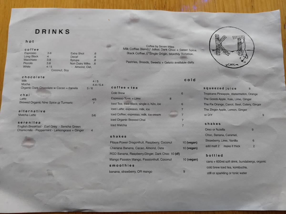 Menu at King Tide Cafe, Brooklyn