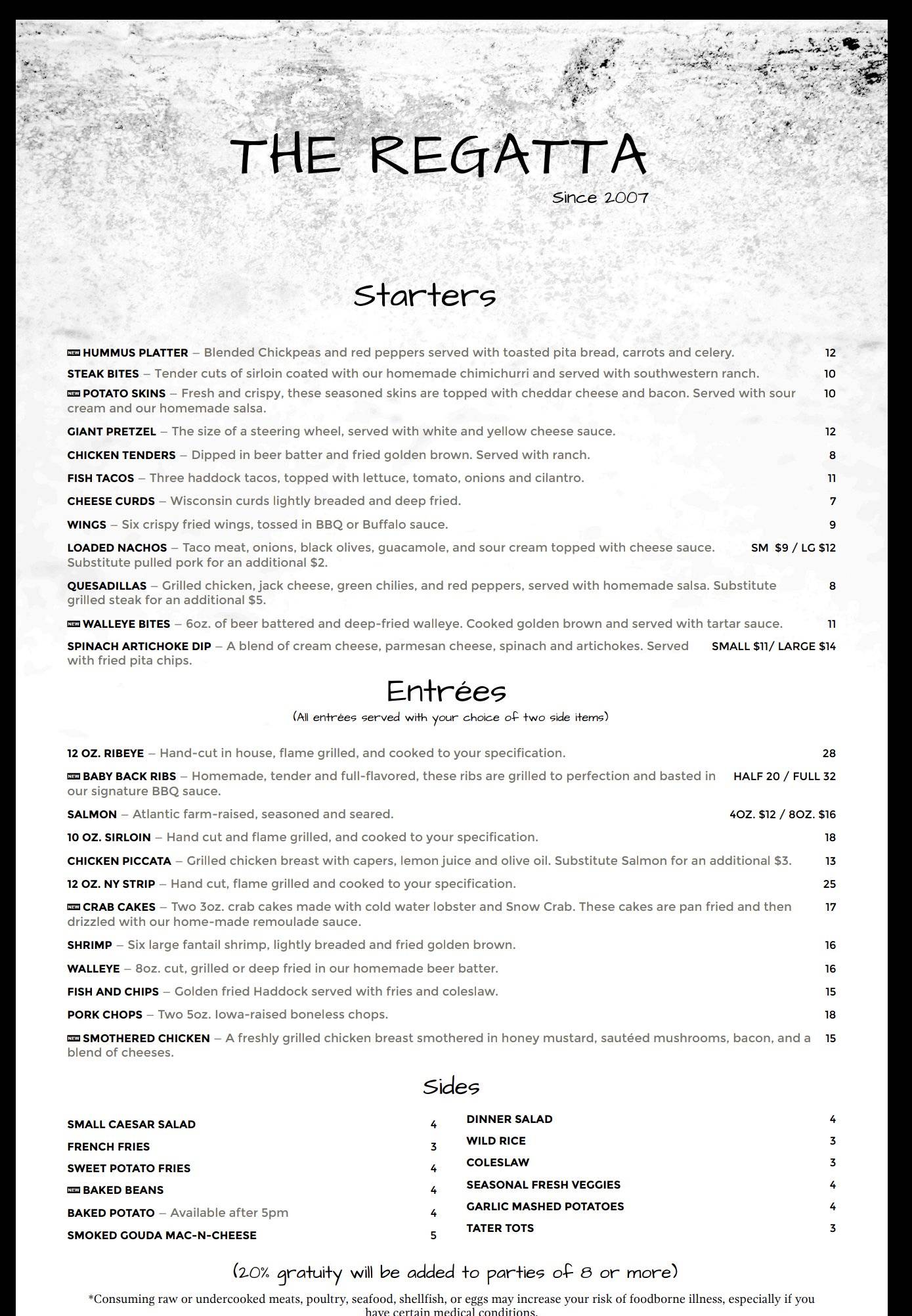 Menu at King's Pointe Resort restaurant, Storm Lake