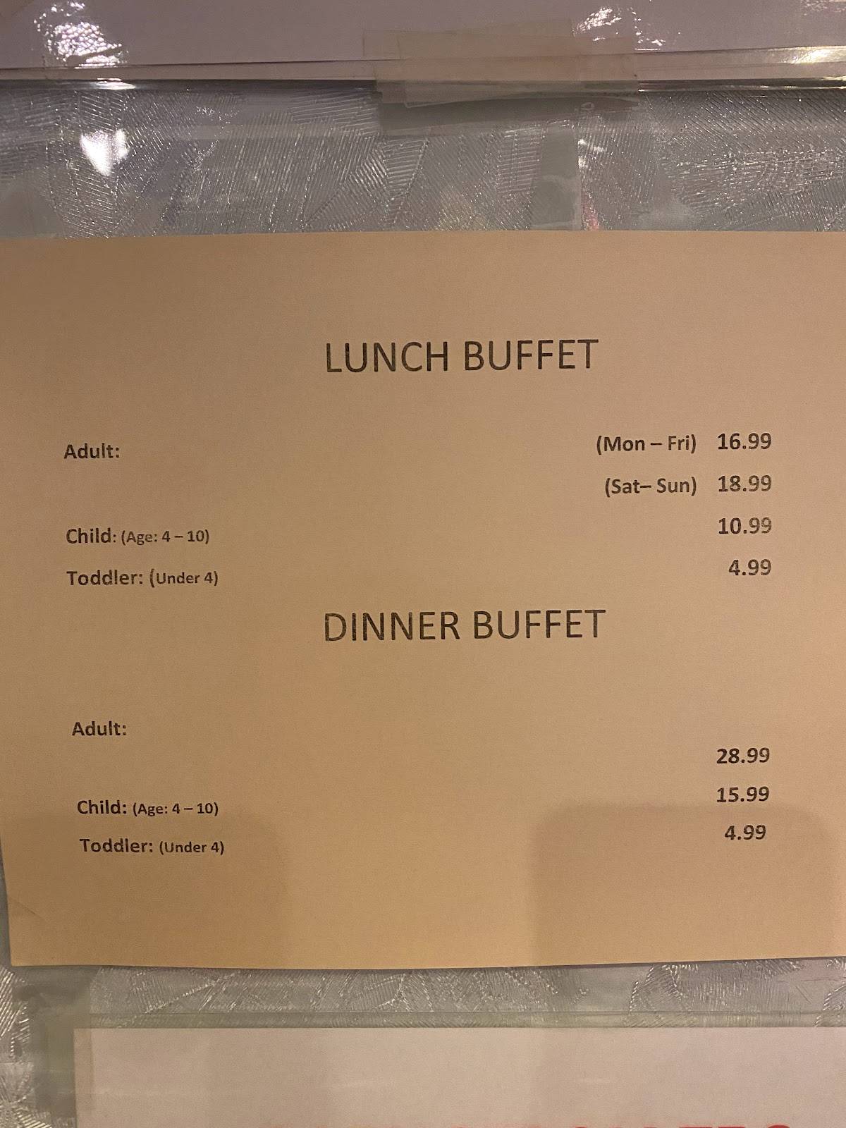 Menu at Kirin Japanese Seafood & Sushi Buffet restaurant, Houston