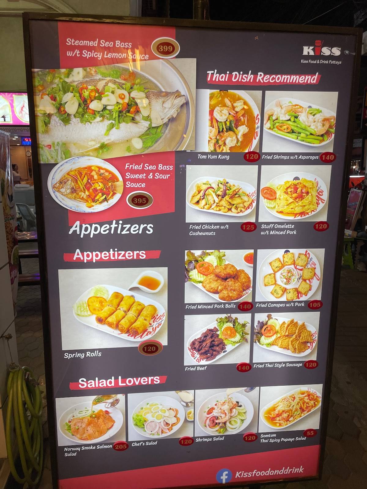 Menu at Kiss Food & Drinks 2 Second Road restaurant, Pattaya City, 216 ...