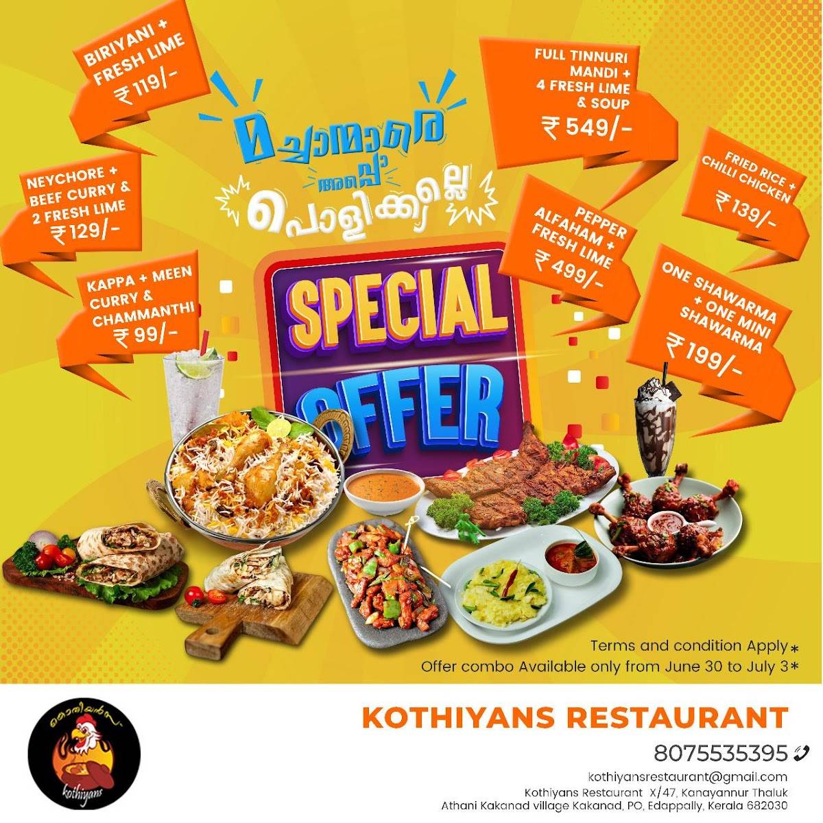 Menu at Kothiyans Restaurant - Multi Cuisine (Kuzhimanthi, Al Faham ...