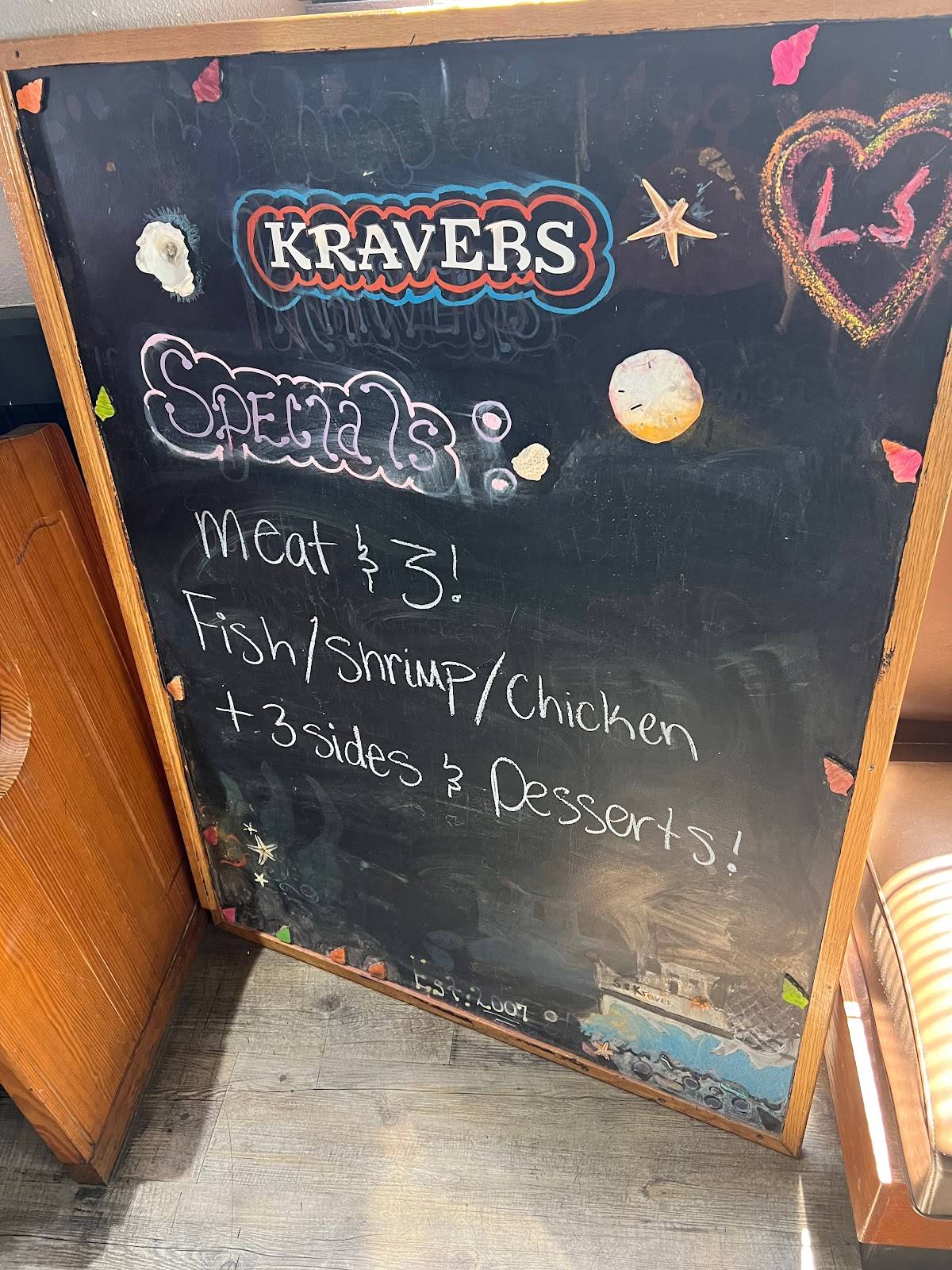 Menu at Kravers Seafood Daphne restaurant, Daphne