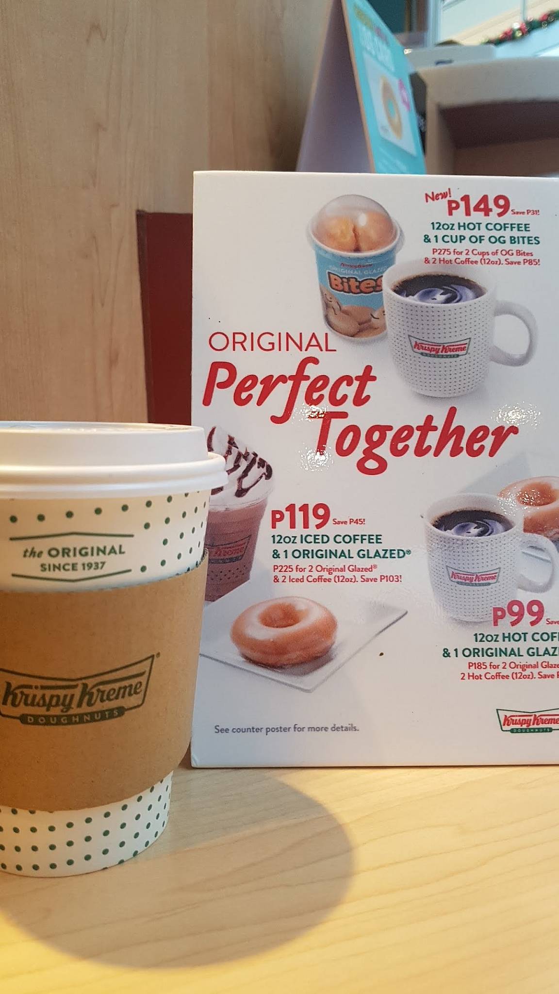 Carta de Krispy Kreme - SM Mall of Asia Main Mall, Pasay