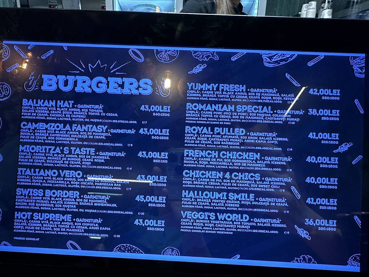 Menu at KronBurger Coresi Brasov, Brașov, Str. Zaharia Stancu