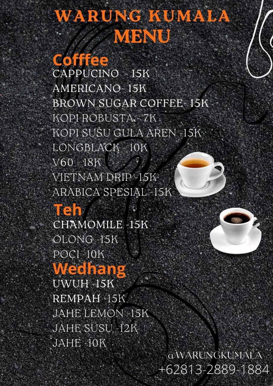 Menu at Kumala Coffee Eatery & Store restaurant, Kalibagor
