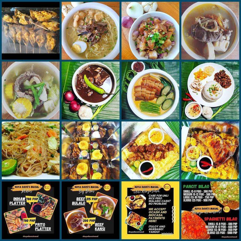 Menu at Kuya Daves Inasal restaurant, Cavite City