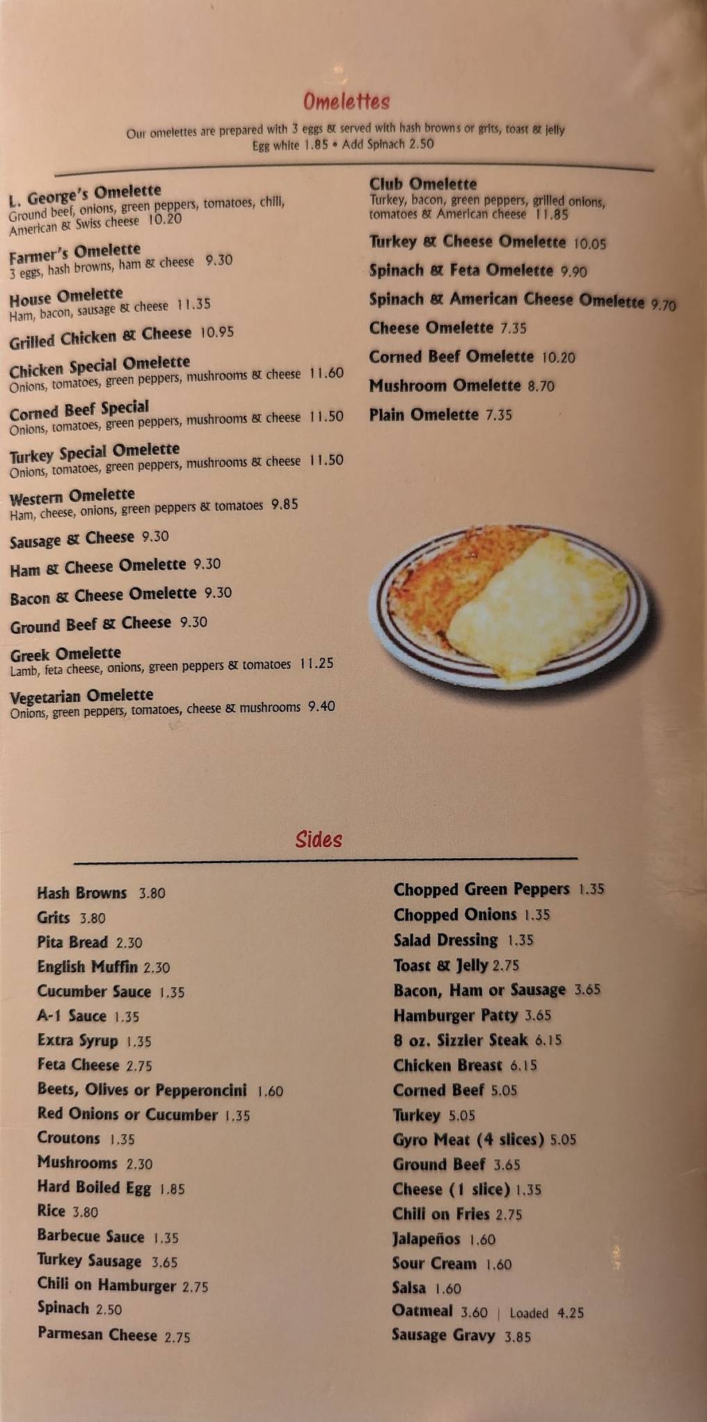 Menu at L George's Coney Island restaurant, Southfield, Northwestern Hwy